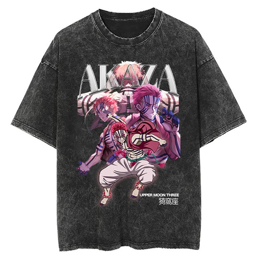 Akaza Vintage T-shirt - Upper Moon Three - Retro Anime Apparel – Levi ...